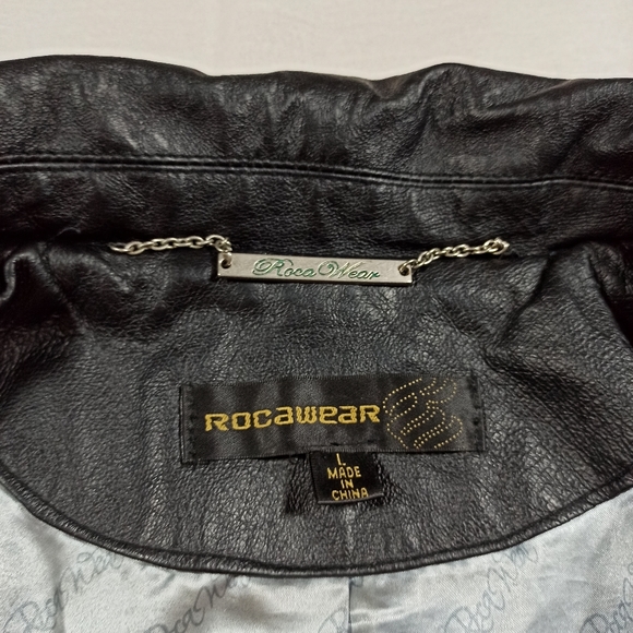 Rocawear | Jackets & Coats | Rocawear Black Leather Bomber Jacket ...